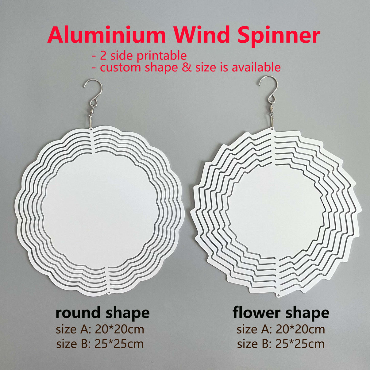 Blank/ Wind Spinner 8" and 10" Aluminum Round & Flower Db sided ...